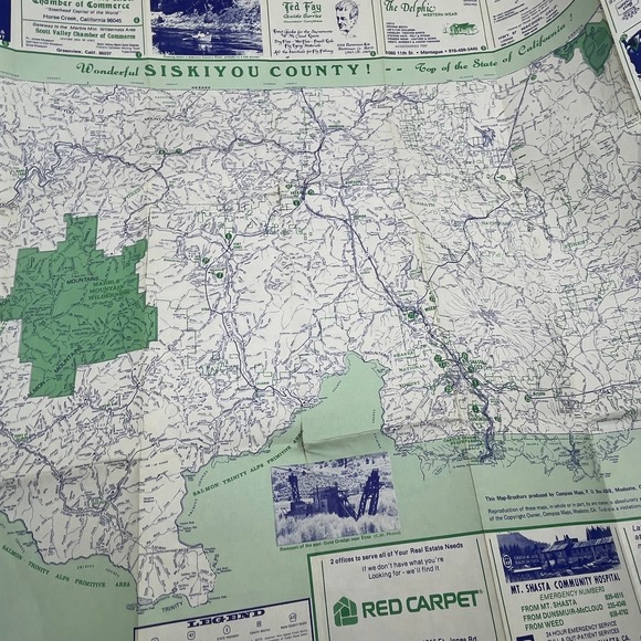 None | Other | 979 Map Of Siskiyou County California Mt Shasta Fold Out ...